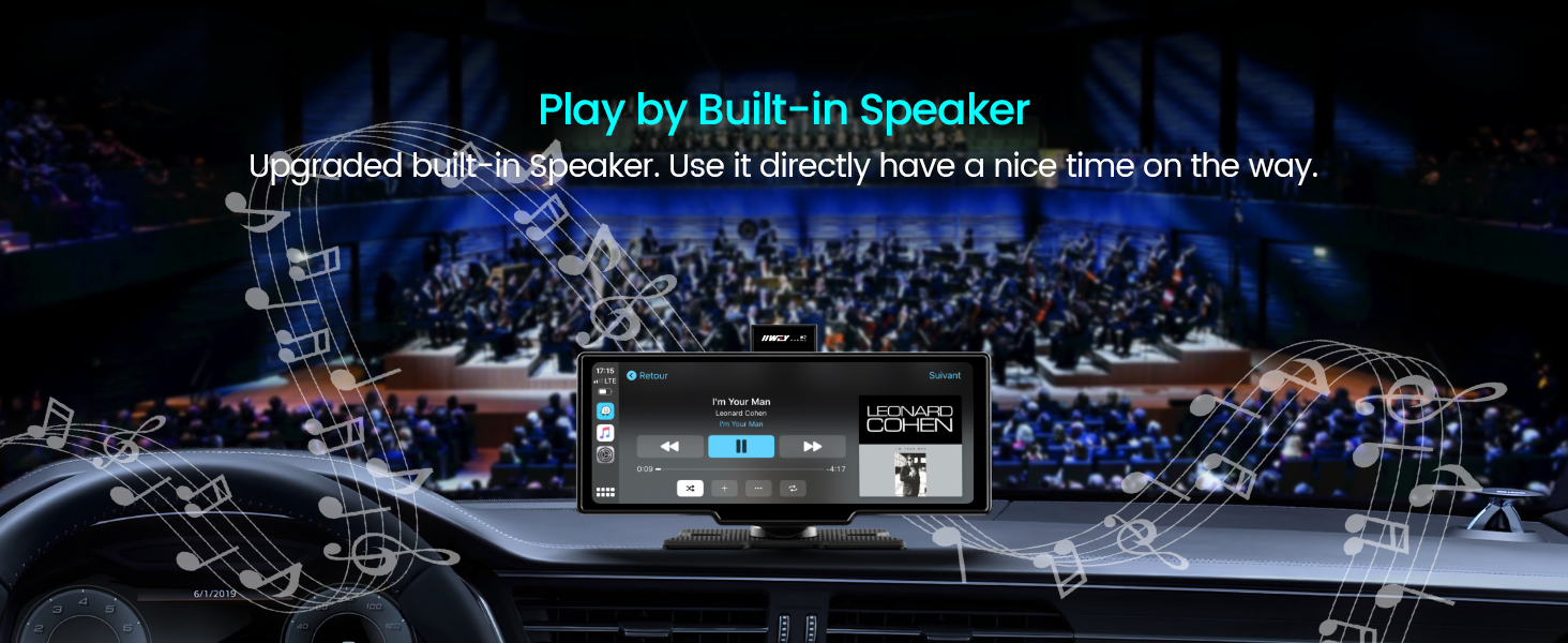 Portable Apple Carplay Screen for Car, 10’’ Car Stereo Wireless Car Pl ...