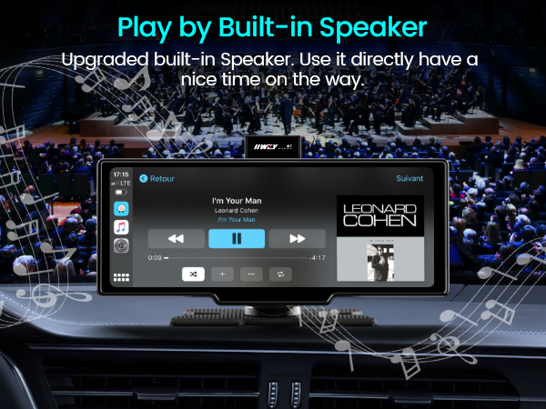 Portable Apple Carplay Screen for Car, 10’’ Car Stereo Wireless Car Pl ...